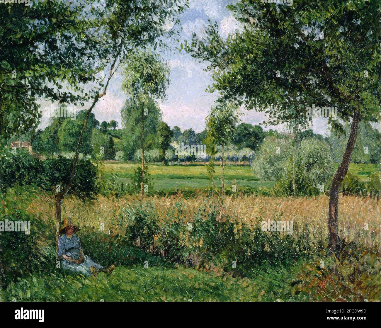 Morning Sunlight Effect, Eragny 1899 by Camille Pissarro Stock Photo ...