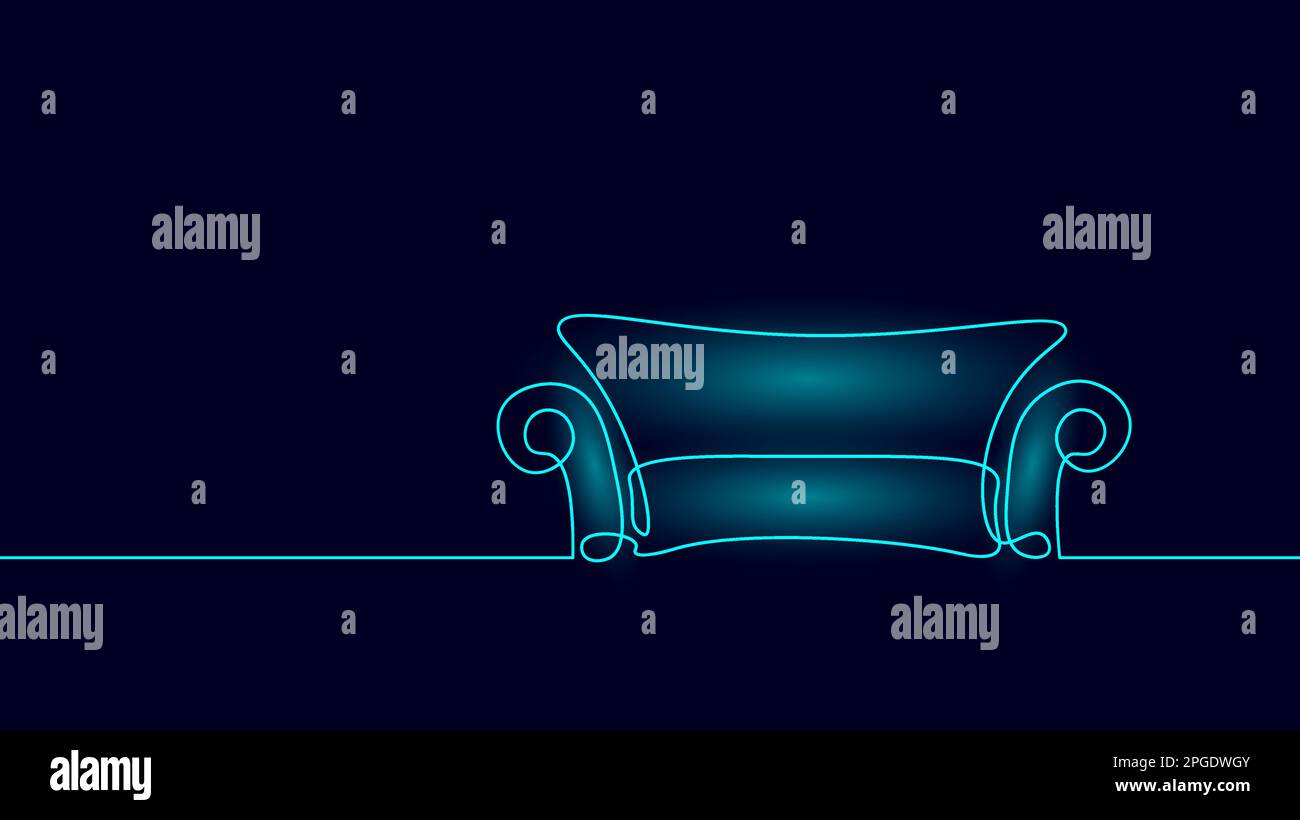 Sofa interior coach rest living room. Continuous line one line art ...