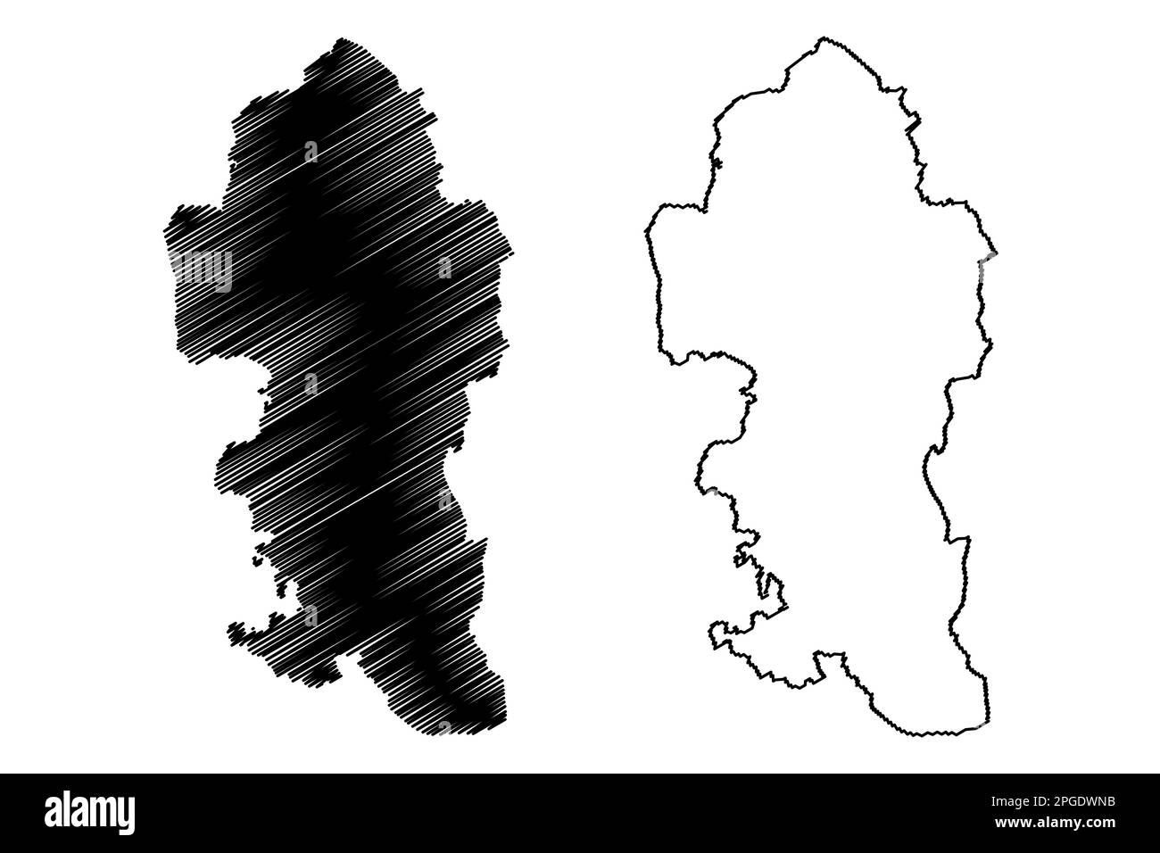 Reigate and banstead vector map Black and White Stock Photos & Images ...