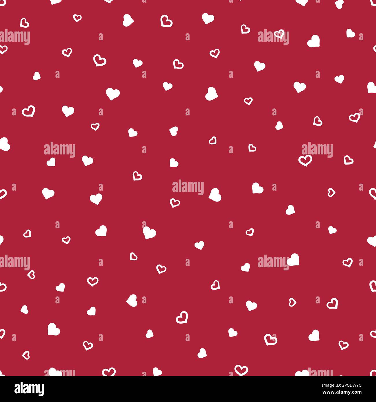 Seamless pattern with hearts. Happy Valentine's Day. Different types of ...
