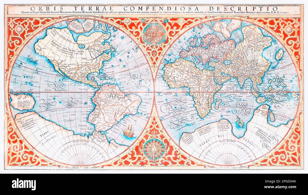 Mercator ancient world map hi-res stock photography and images - Alamy