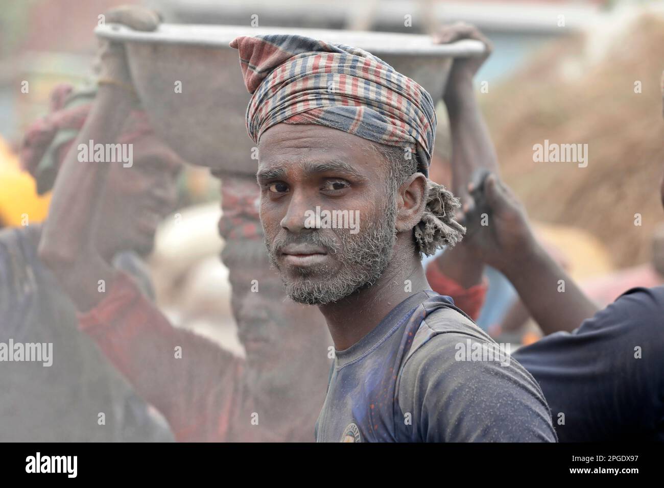 Narayanganj, Bangladesh - March 21, 2023: Small dust covered the bodies ...