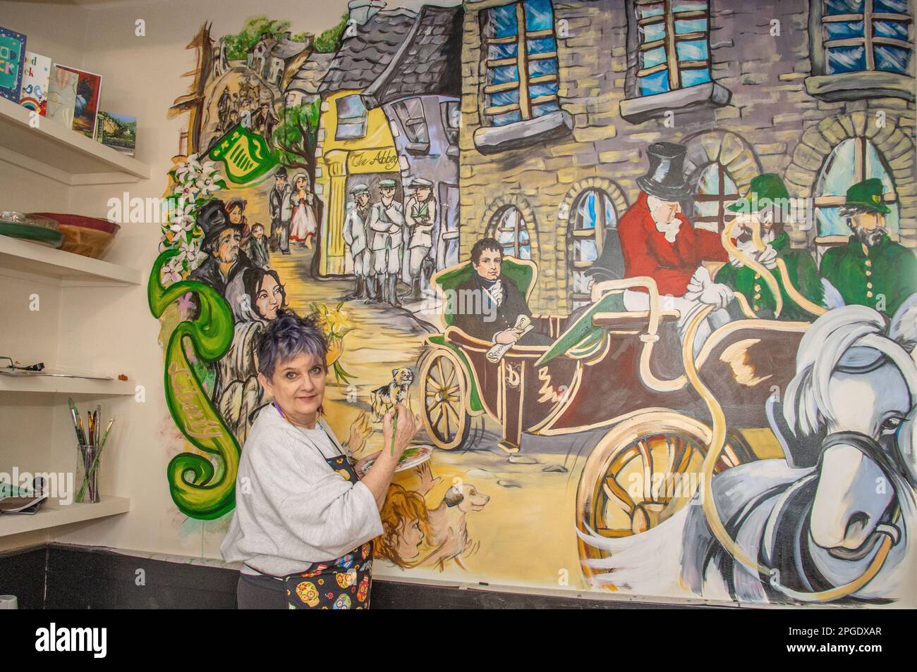 Deirdre Keohane Murial in the Old Courthouse in Timoleague, depicting ...