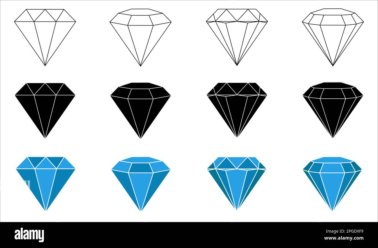Crystal. Vector icons of the diamonds logo design Stock Vector Image ...