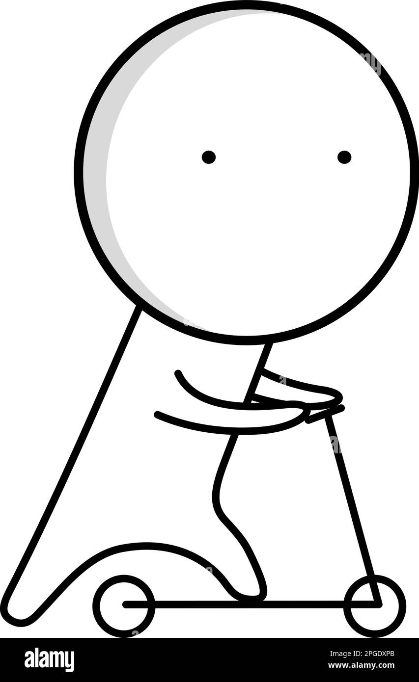 Man riding a scooter Black and White Stock Photos & Images - Alamy