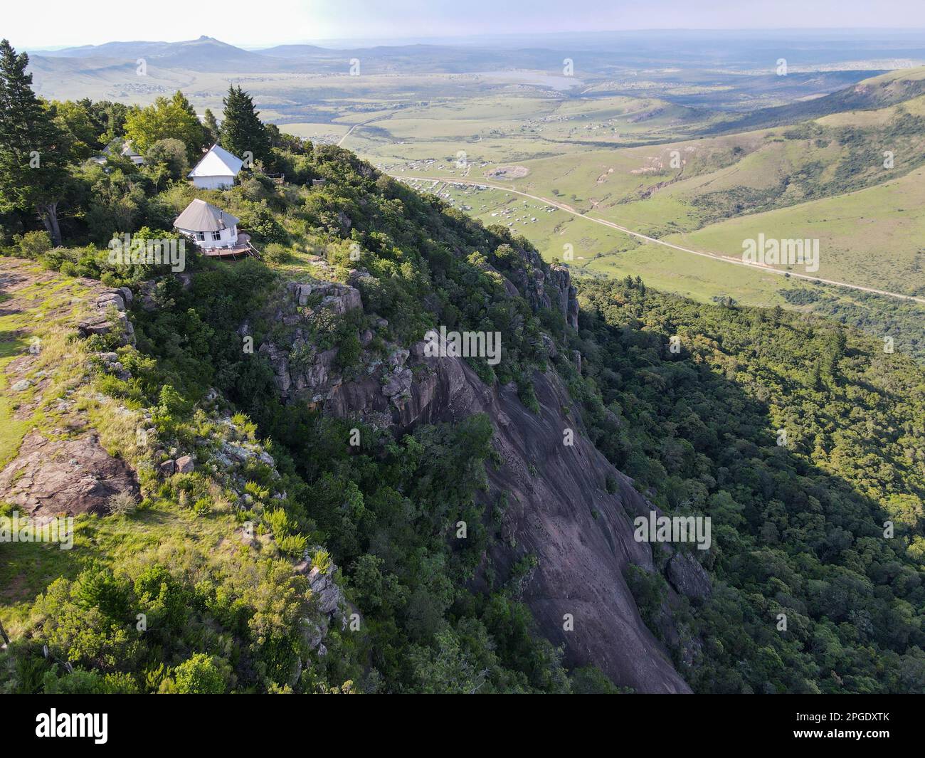 Drone view at the countryside of Hogsback in South Africa Stock Photo ...