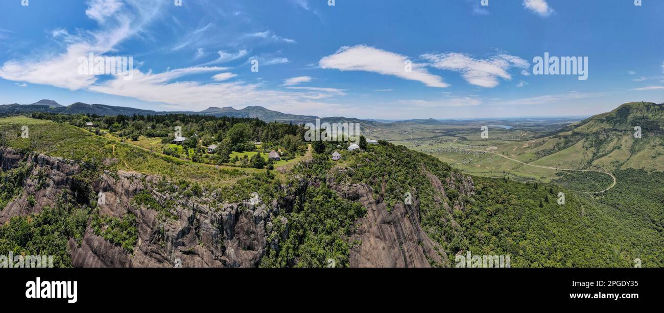 Drone view at the countryside of Hogsback in South Africa Stock Photo ...