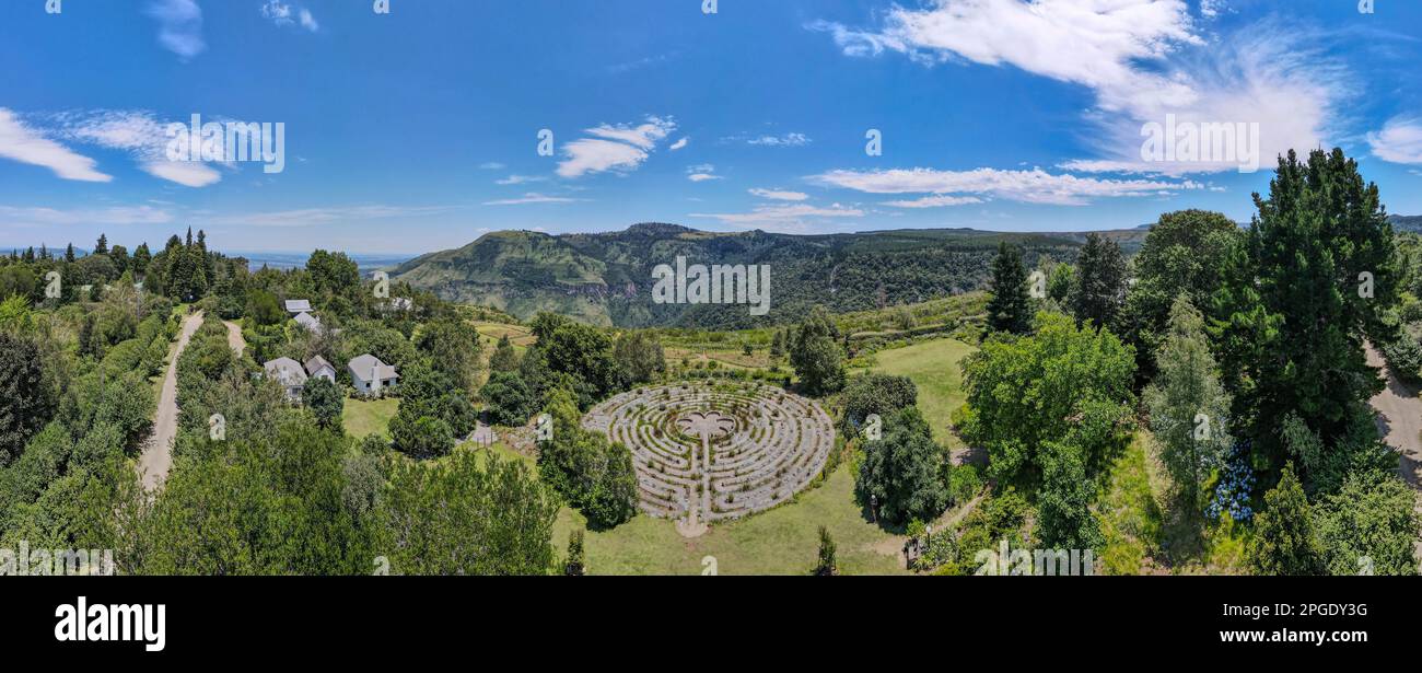 Drone view at the countryside of Hogsback in South Africa Stock Photo ...