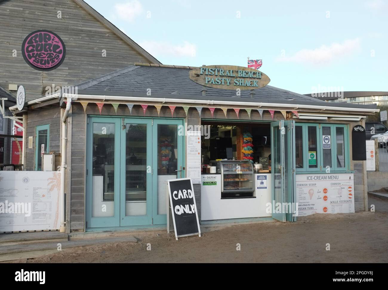 Fistral Beach Pasty Shack, fistral beach , cornwall, uk Stock Photo - Alamy