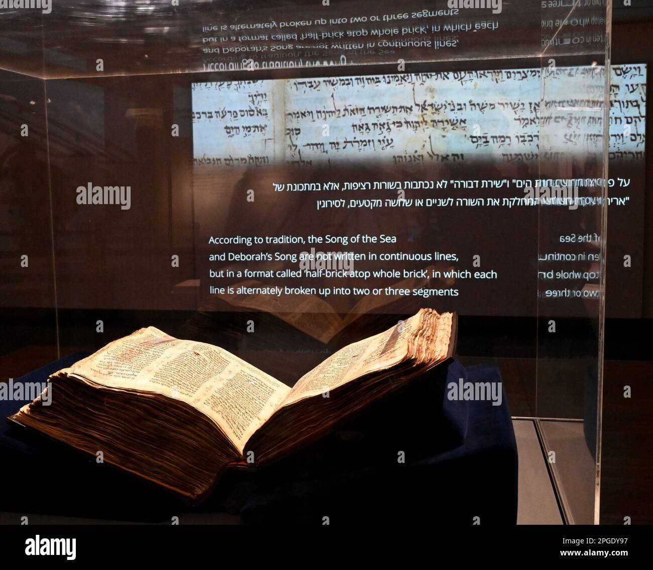 Tel Aviv, Israel. 22nd Mar, 2023. The Codex Sassoon, the earliest, most complete edition of the ...