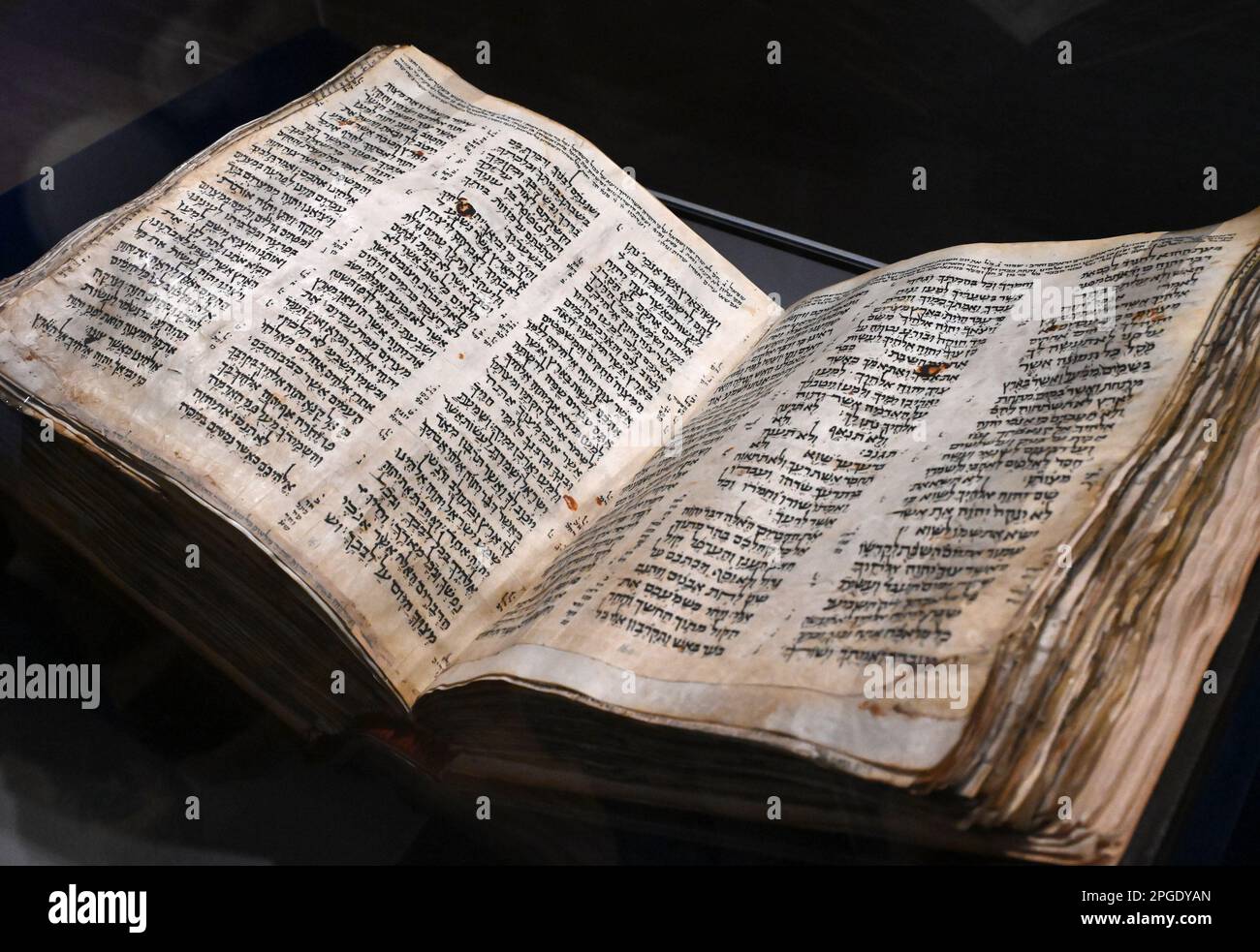 Tel Aviv, Israel. 22nd Mar, 2023. The Codex Sassoon, the earliest, most complete edition of the ...