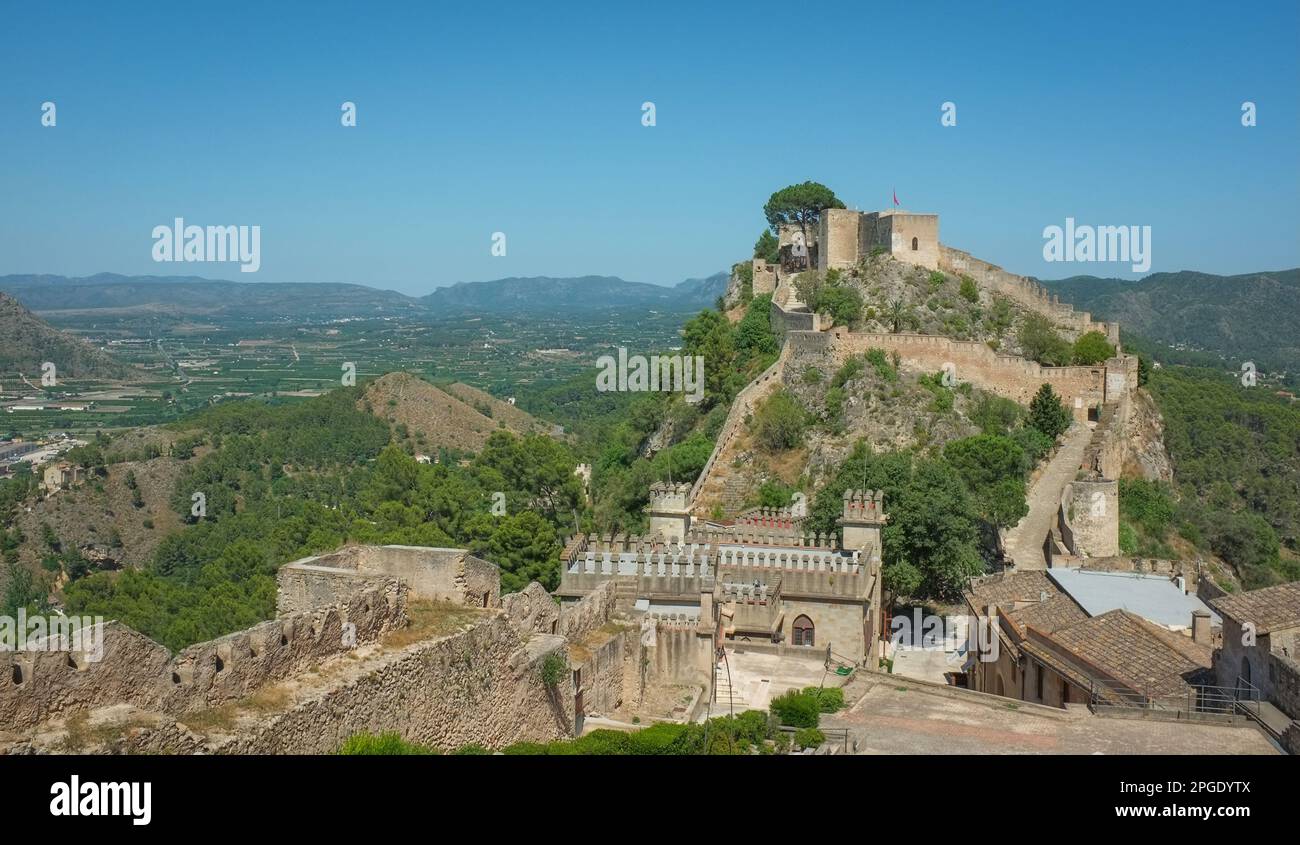 Castillo de Játiva, or Castell de Xàtiva, Valencia, Spain. Ancient iron ...