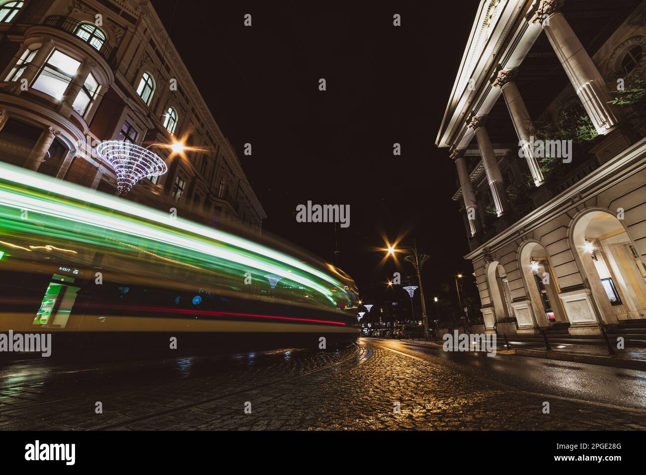 Downtown city traffic european tram hi-res stock photography and images ...