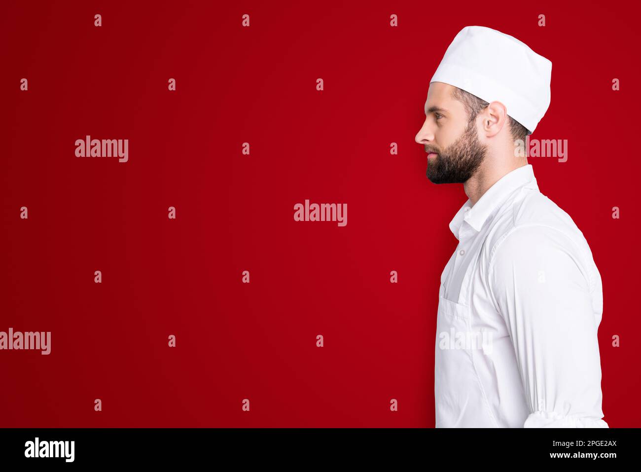 Profile side view portrait with copyspace, empty place for ...