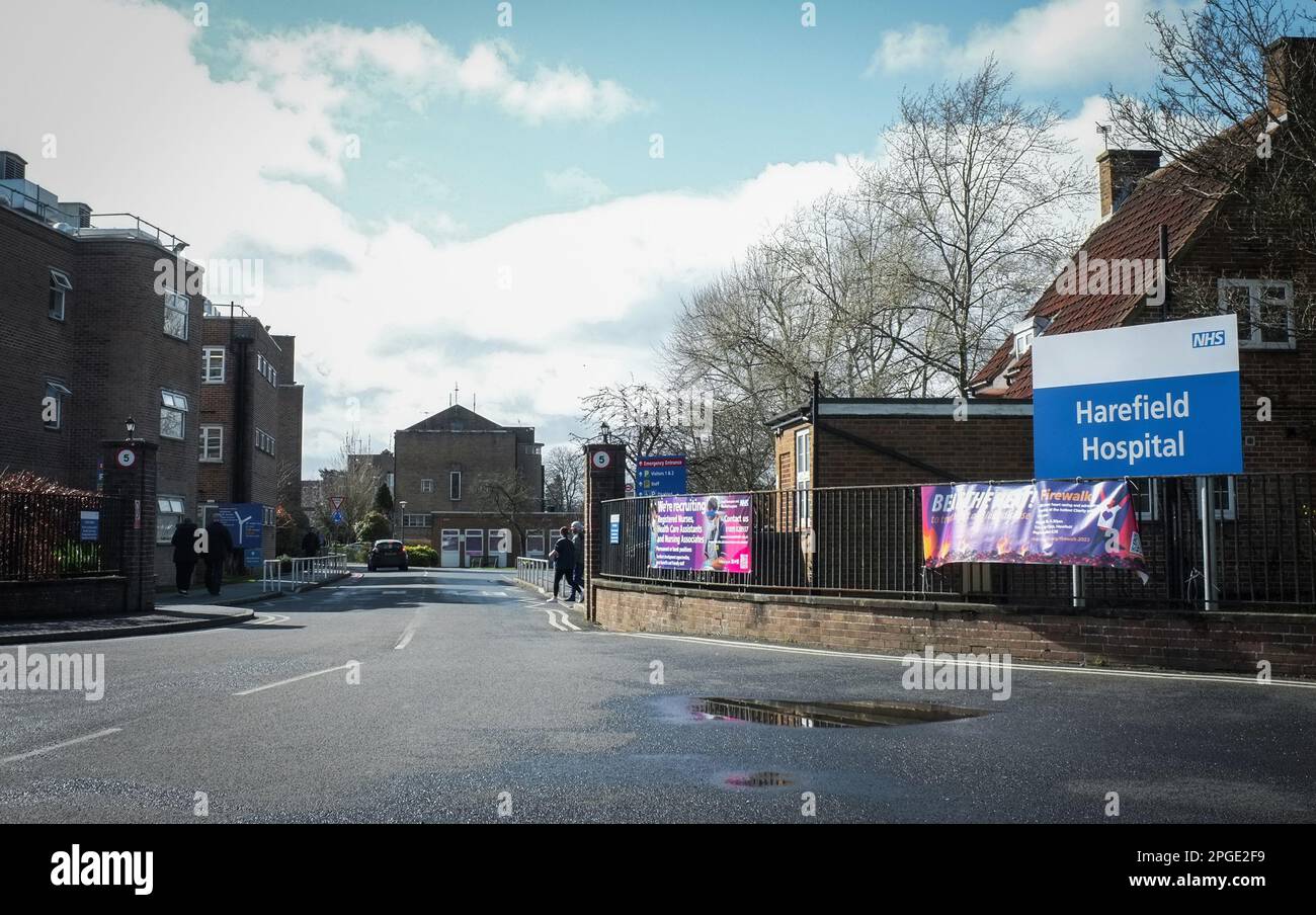 THE FAMOUS HAREFIELD HOSPITAL, LONDON BOROUGH OF HILLINGDON, UK Stock ...