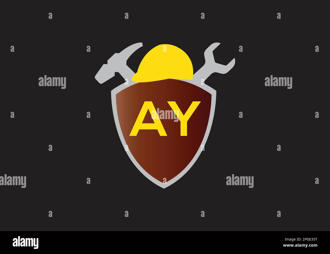 letter and construction logo design Stock Vector Image & Art - Alamy