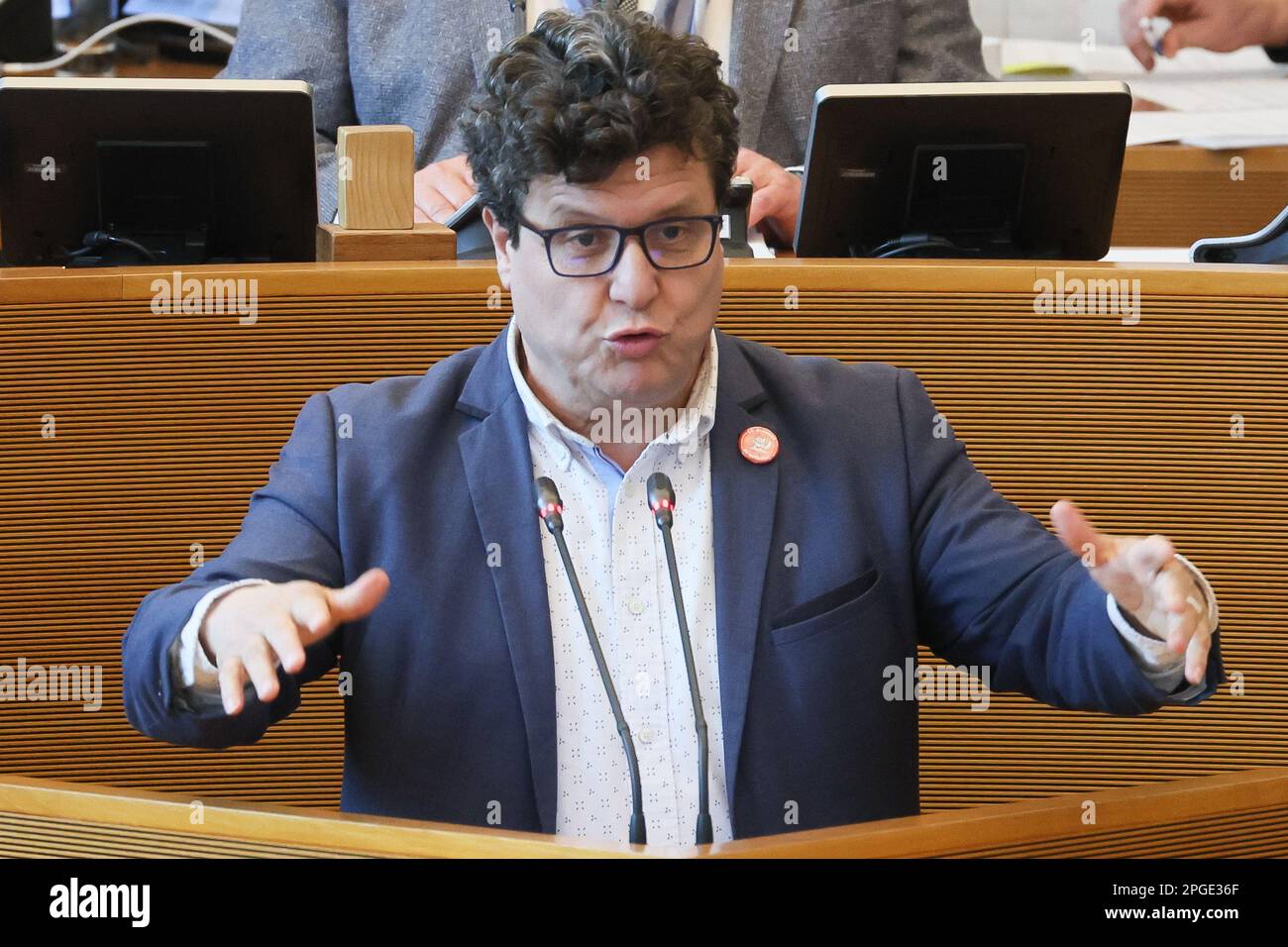 Namur, Belgium. 22nd Mar, 2023. PS' Mourad Sahli pictured during a ...
