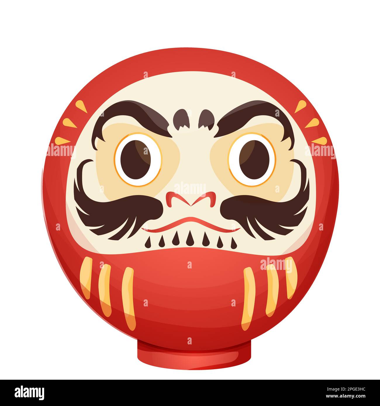 Daruma red traditional japan doll talisman with angry face, geld ...