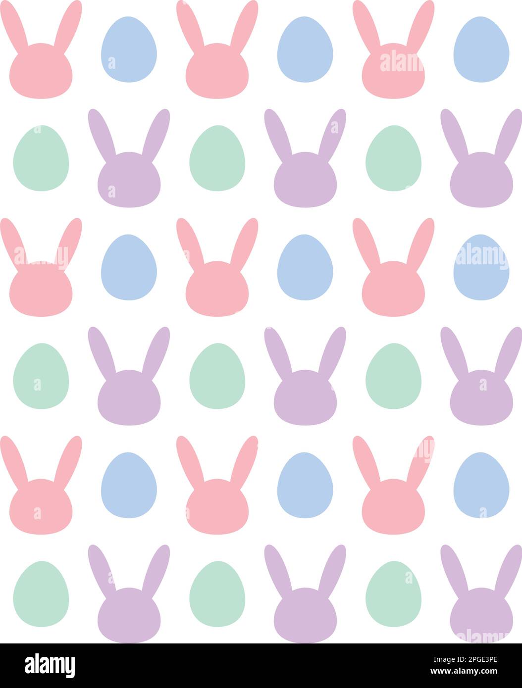 Vector seamless pattern of flat Easter rabbit head and egg silhouette ...
