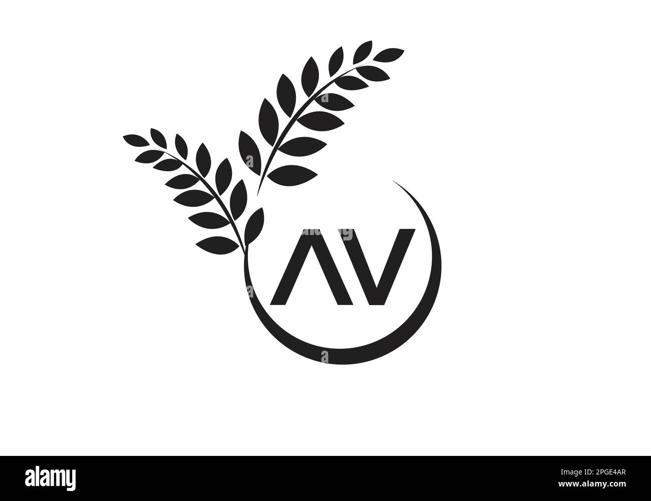 Leaf letter logo template Black and White Stock Photos & Images - Alamy
