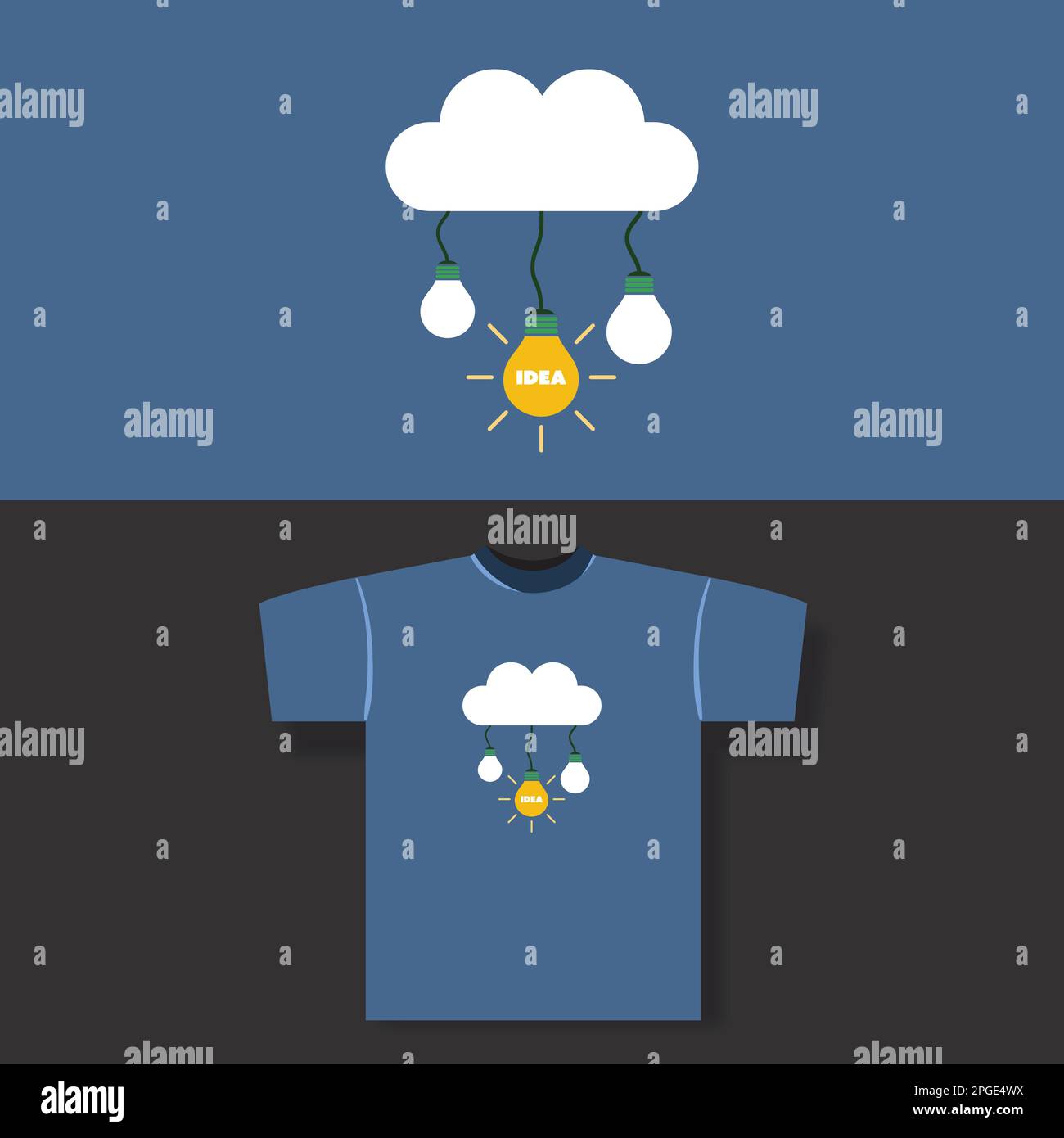 T-shirt Print Design Concept - Cloud and Bulbs Stock Vector Image & Art ...