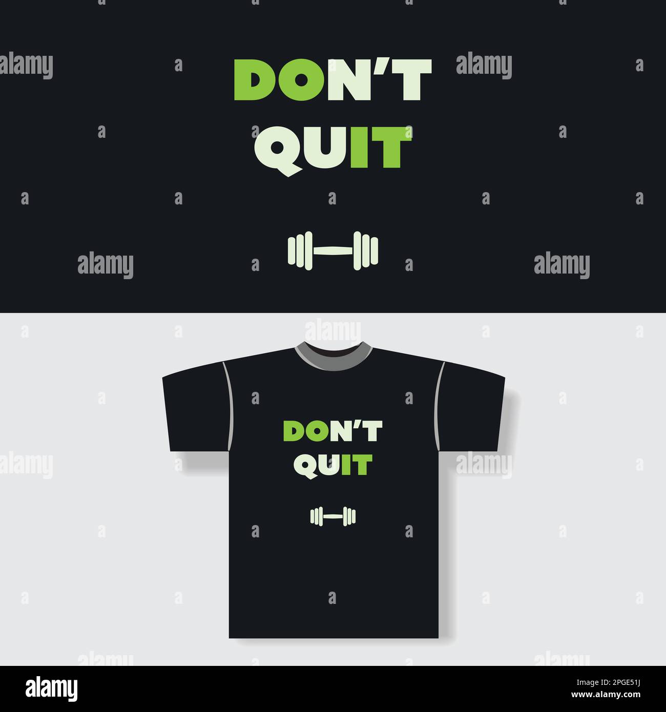 T-shirt Print Design Concept With Don't Quit Label Stock Vector Image ...
