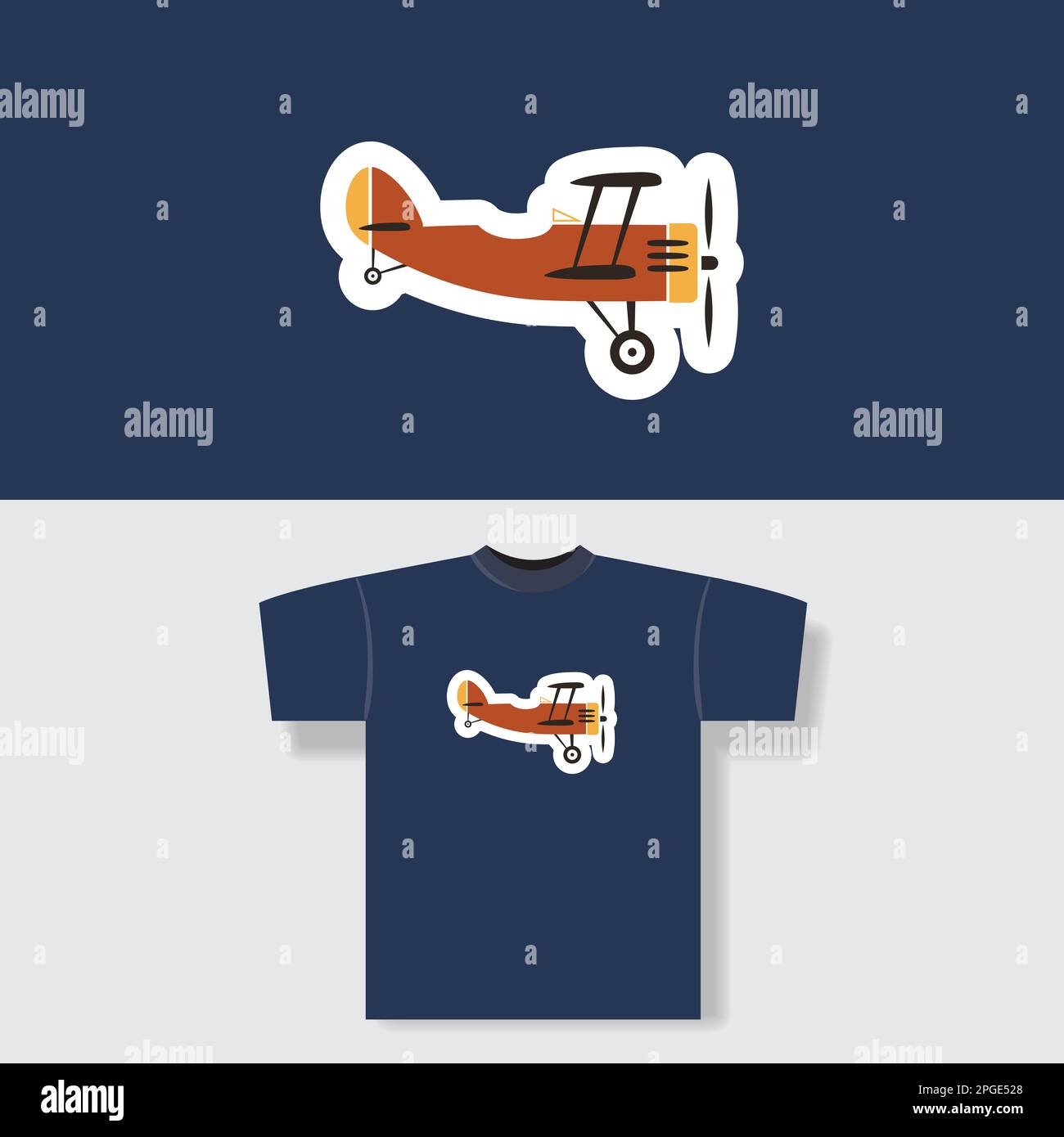 T-shirt Print Design Concept With Vintage Airplane Stock Vector Image ...