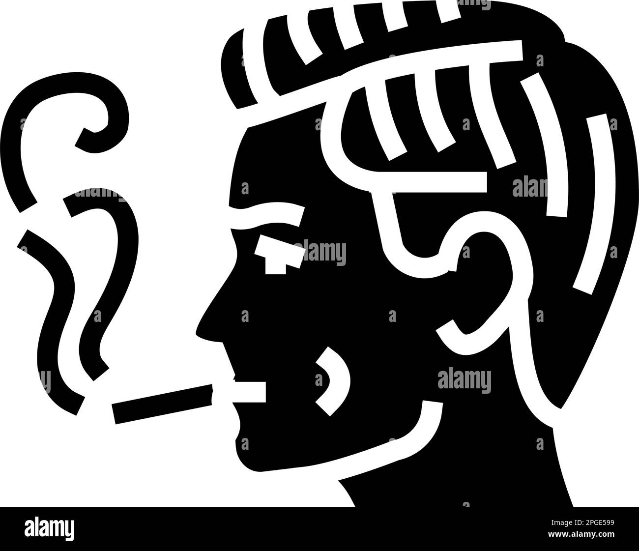 male smoking cigarette glyph icon vector illustration Stock Vector ...