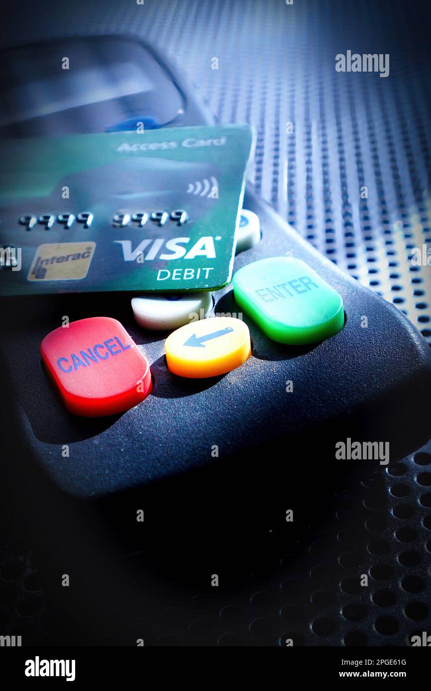 Credit and debit cards on laptop computer Stock Photo - Alamy