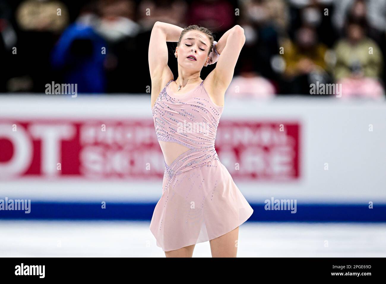 Anastasiia GUBANOVA (GEO), during Women Short Program, at the ISU World ...