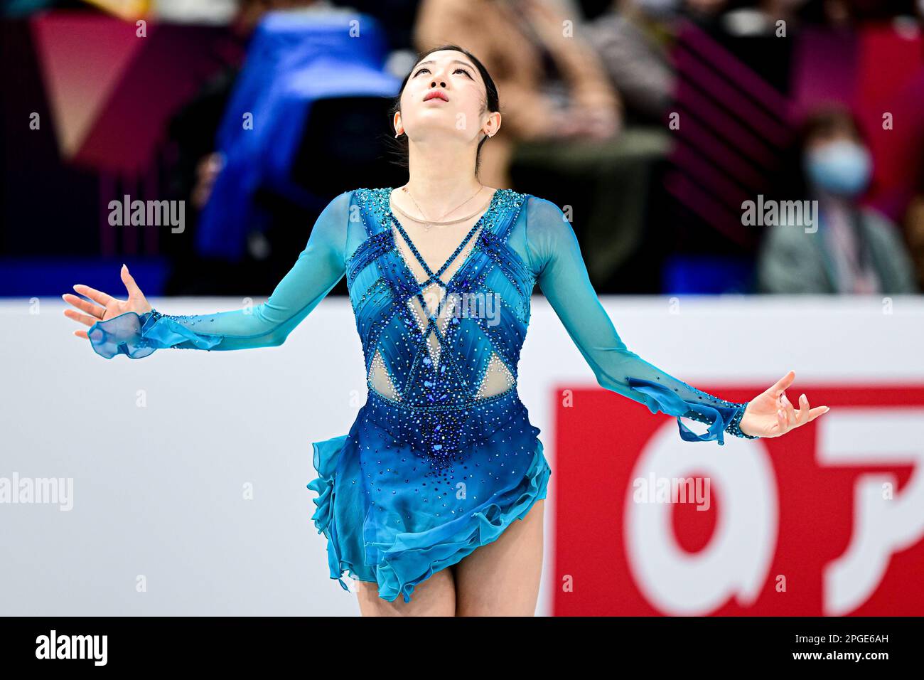 Haein LEE (KOR), during Women Short Program, at the ISU World Figure ...