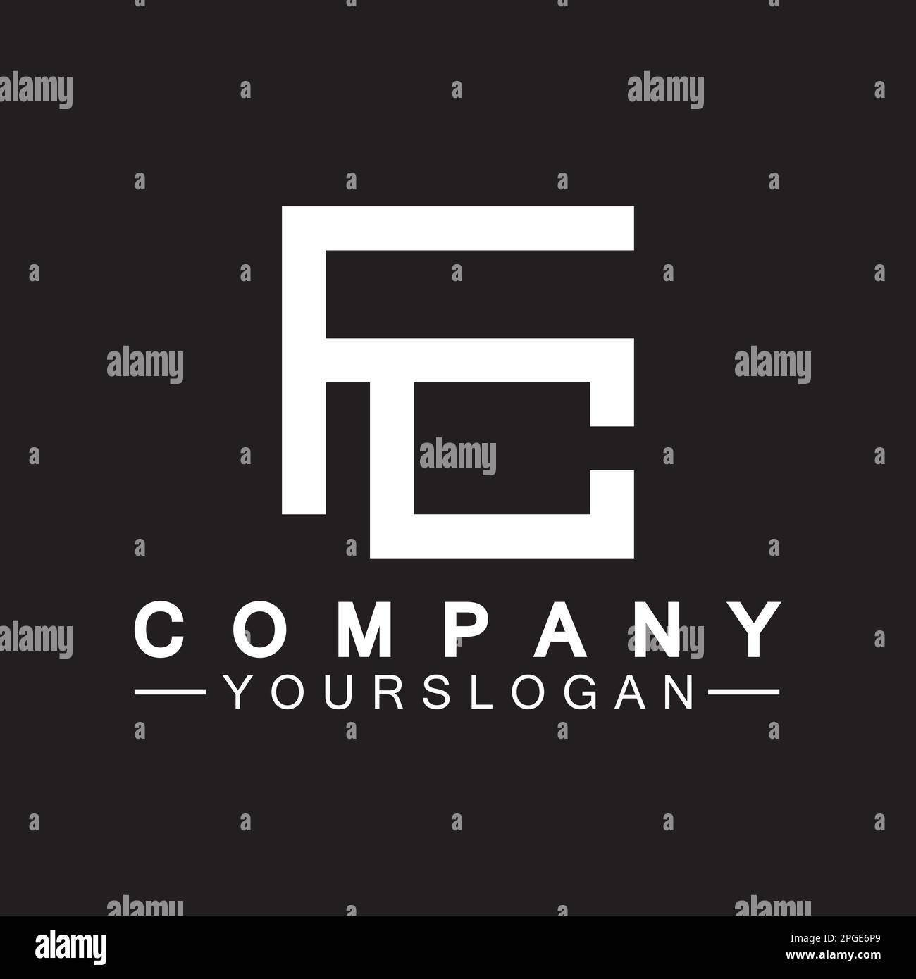 Alphabet letters monogram logo CF,FC,C and F, elegant and Professional ...
