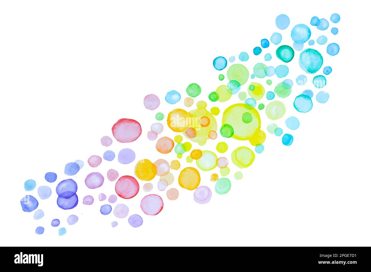 Rainbow Watercolor Bubbles Texture Isolated on White Background Stock ...