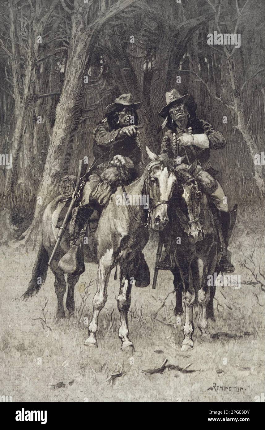 Cheyenne Scouts Patrolling the Big Timber of the North Canadian ...