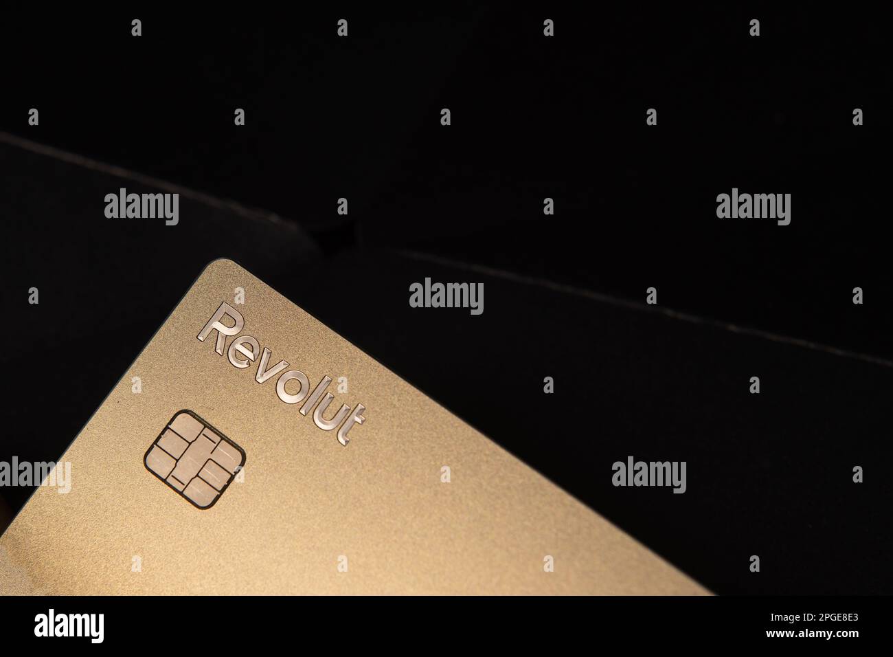 Gold metal Revolut MasterCard debit card Stock Photo - Alamy