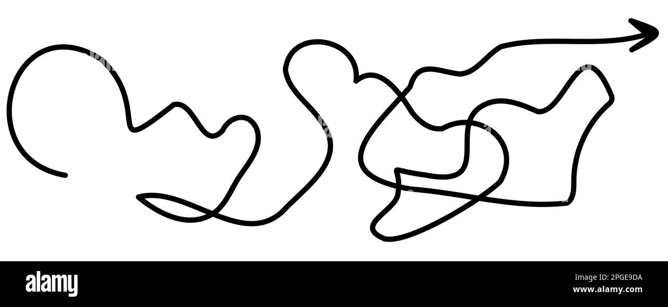 Tangled doodle arrow on a white background. Stock illustration of a ...