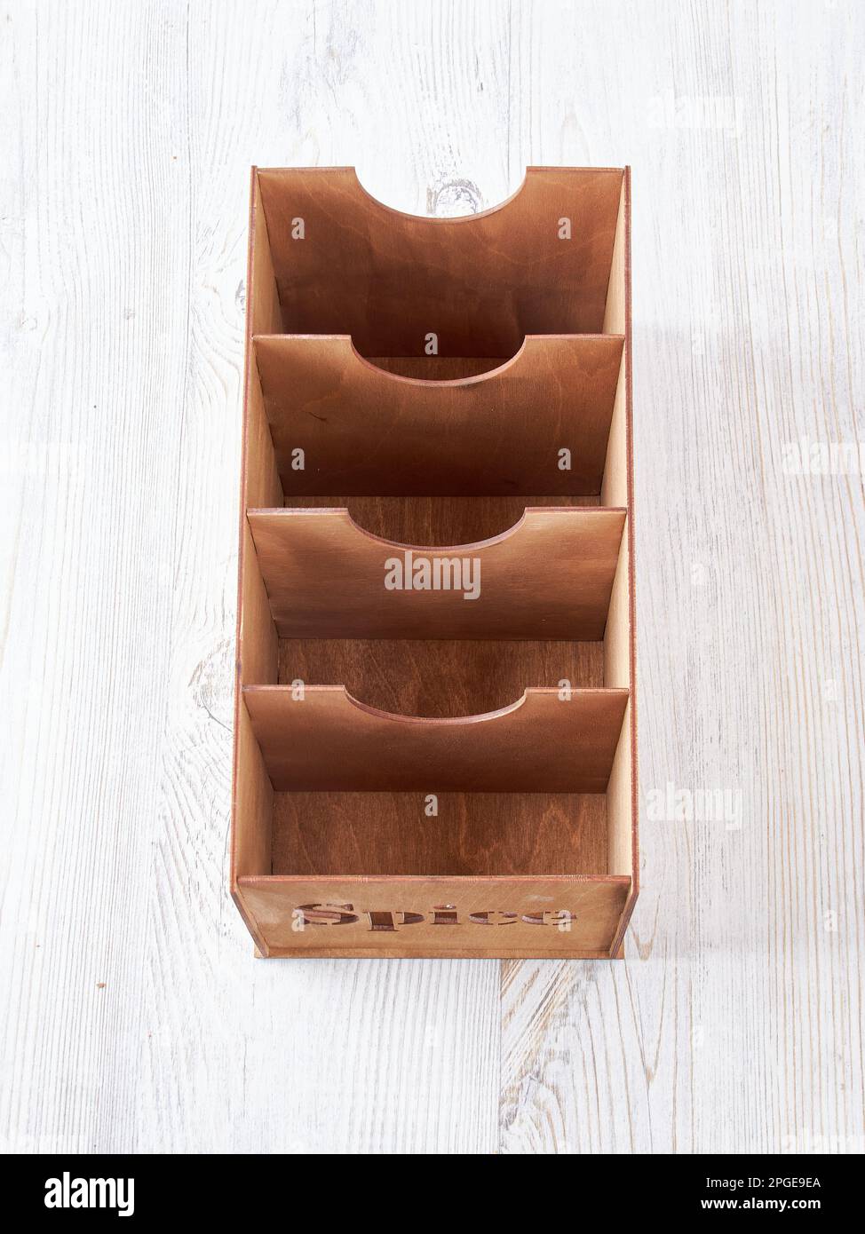 Wooden box for spices, convenient storage at home, order in the house ...