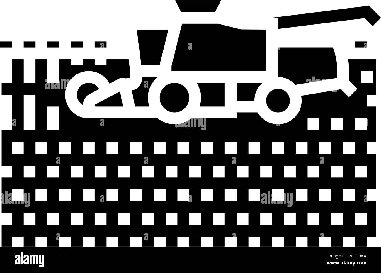 harvester harvesting field wheat glyph icon vector illustration Stock ...
