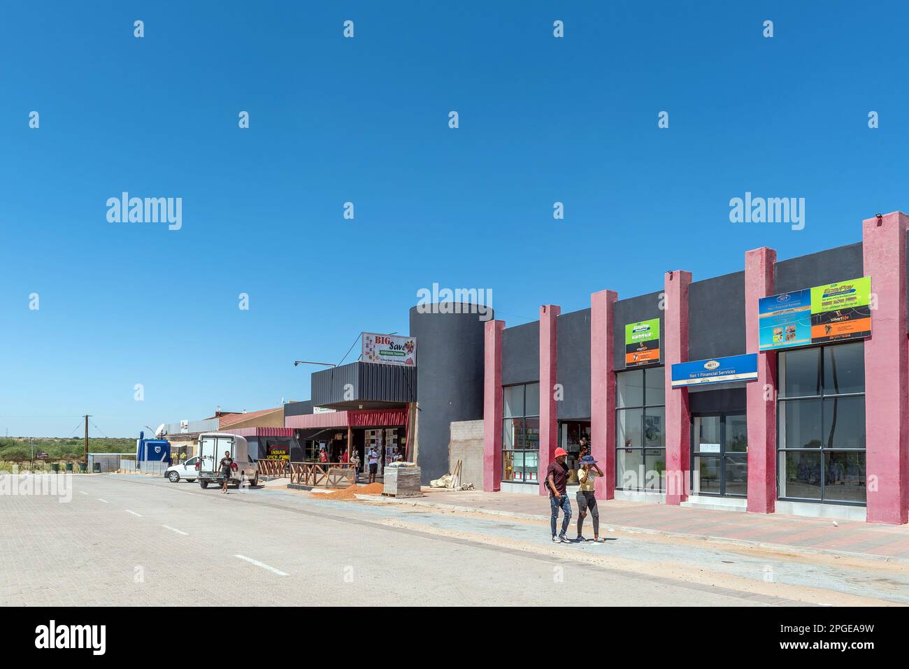 Groblershoop, South Africa - Feb 24, 2023: A street scene, with ...