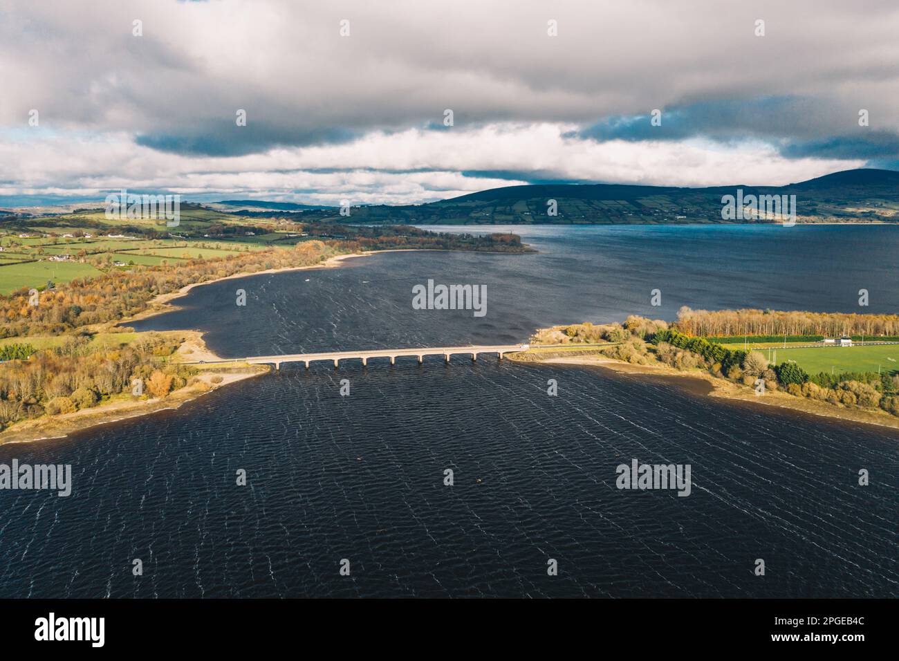 Blessington, co. Wicklow / Ireland : Aerial view of Poulaphouca Hydro ...