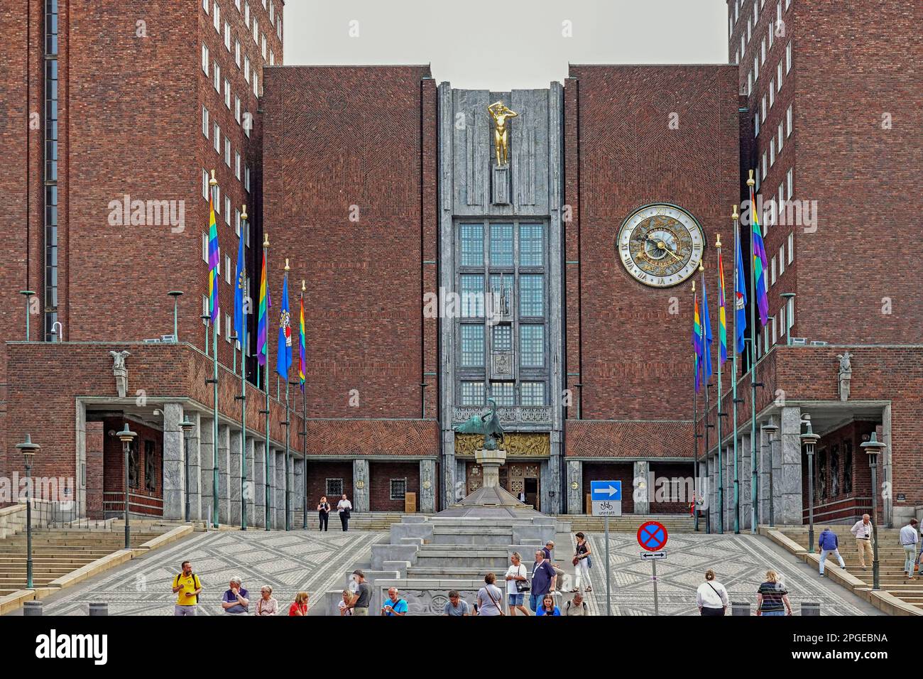 Norway, Oslo, The Oslo City Hall building ( Radhuset ) houses the city ...