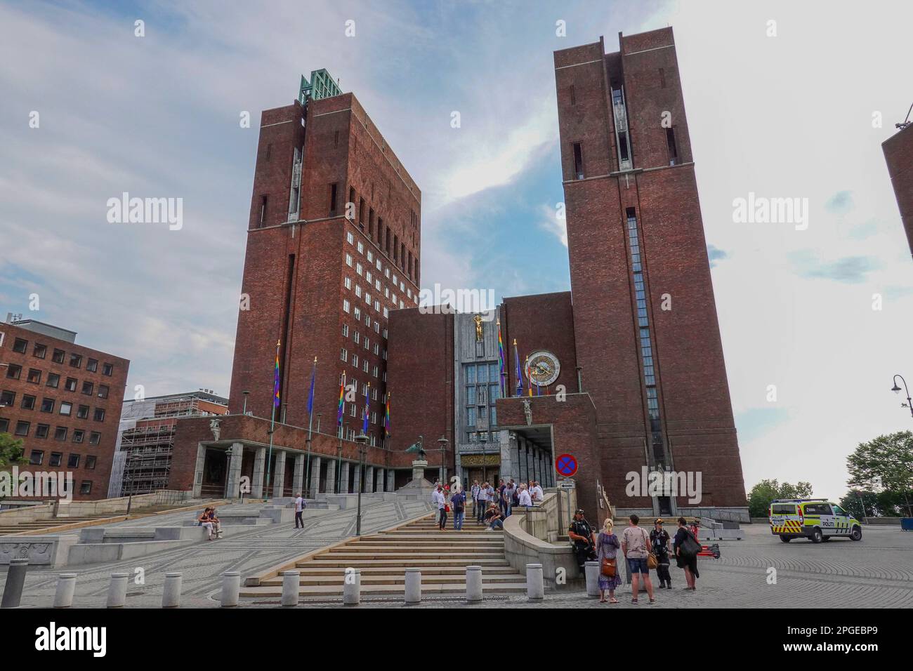 Norway, Oslo, The Oslo City Hall building ( Radhuset ) houses the city ...
