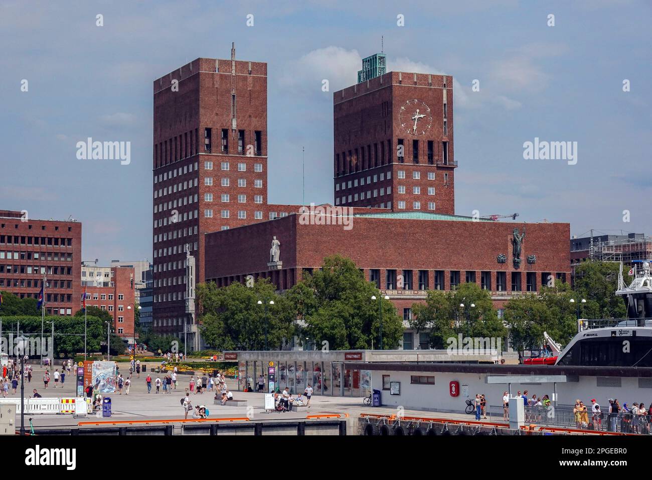 Norway, Oslo, The Oslo City Hall building houses, the city council, the ...