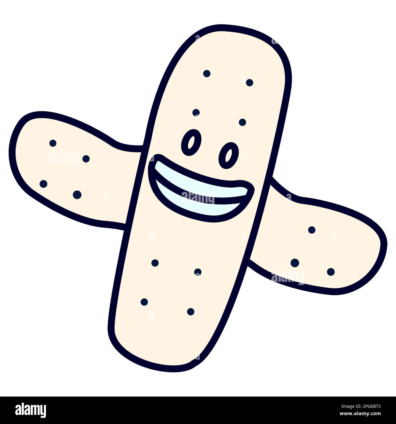 Cheerful linear skin-colored plaster on a white background Stock Vector ...