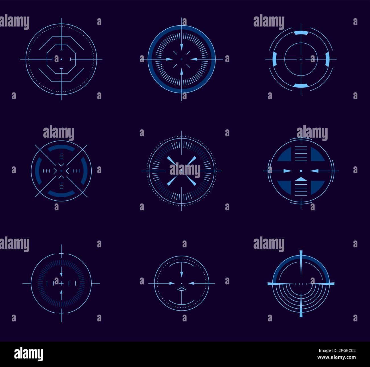 Futuristic aim pointer. Circle HUD user interface element, weapon ... Futuristic aim pointer. Circle HUD user interface element, weapon ...