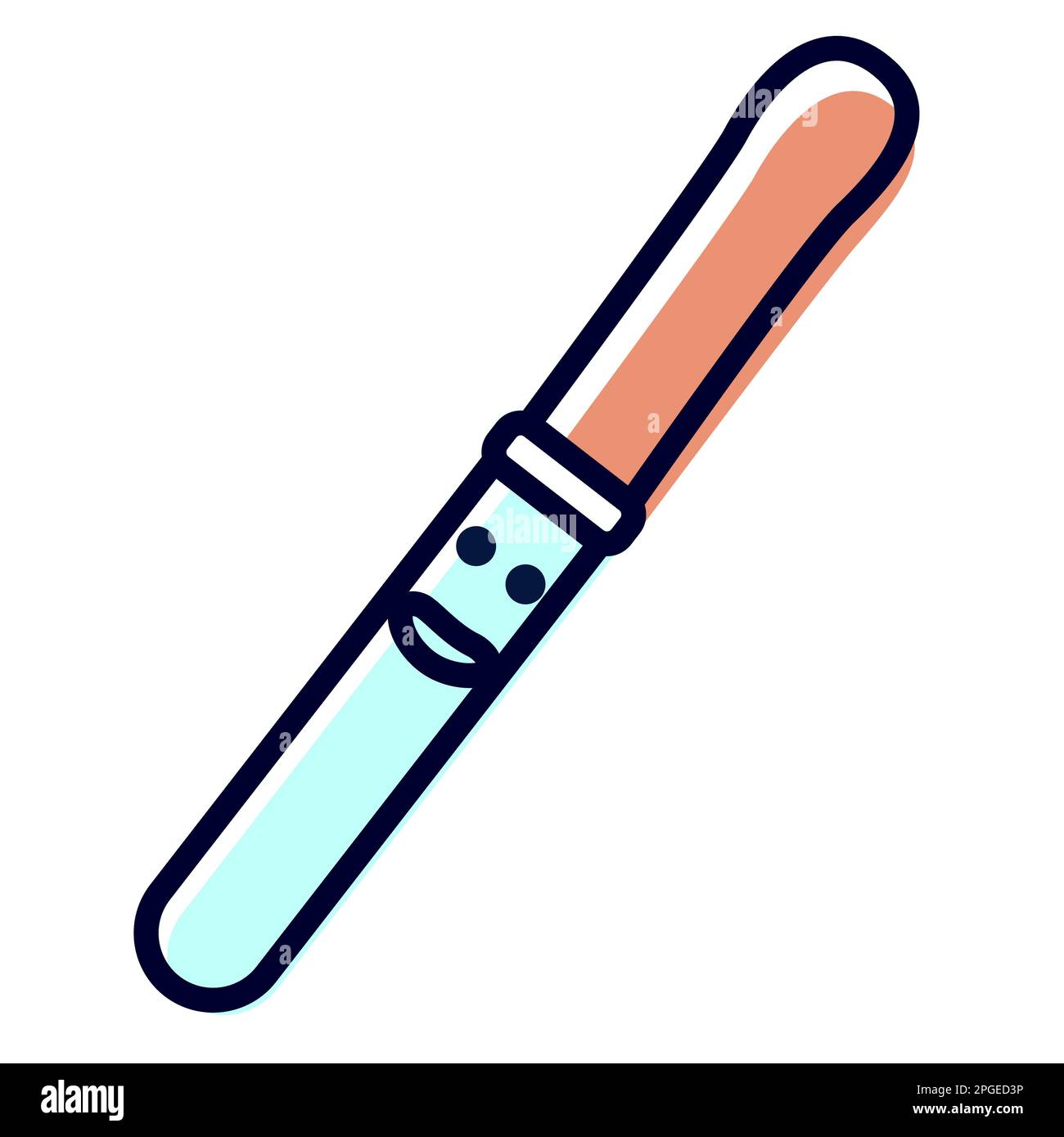 A fun line pipette with red and blue offset colors on a white ...