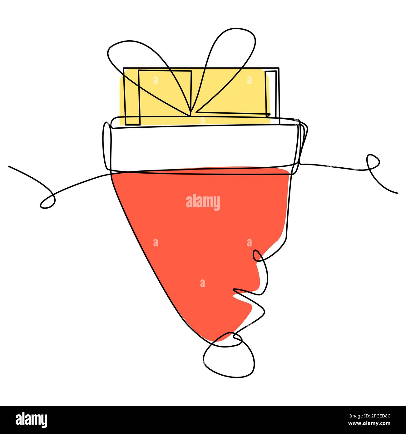 Santa claus one line Stock Vector Images - Alamy