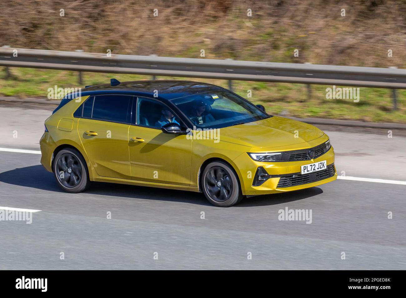 2023 (72) plate Yellow Black Vauxhall Astra GS Turbo Auto; travelling ...