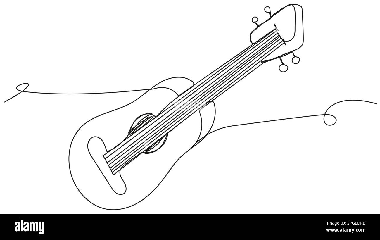 Guitar single line drawing hi-res stock photography and images - Alamy