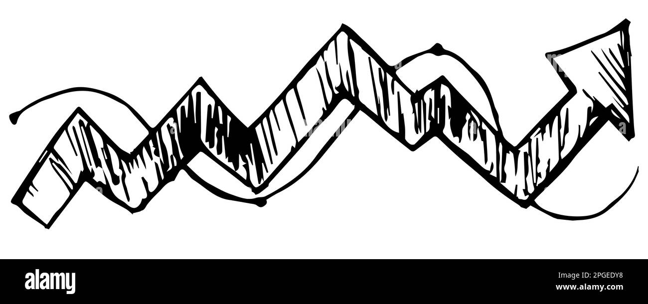 Rising line graph Black and White Stock Photos & Images - Alamy